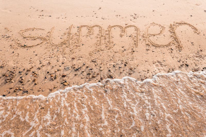 Summer Drawn Letters on a Sandy Beach. Text Template Pattern. Creative ...