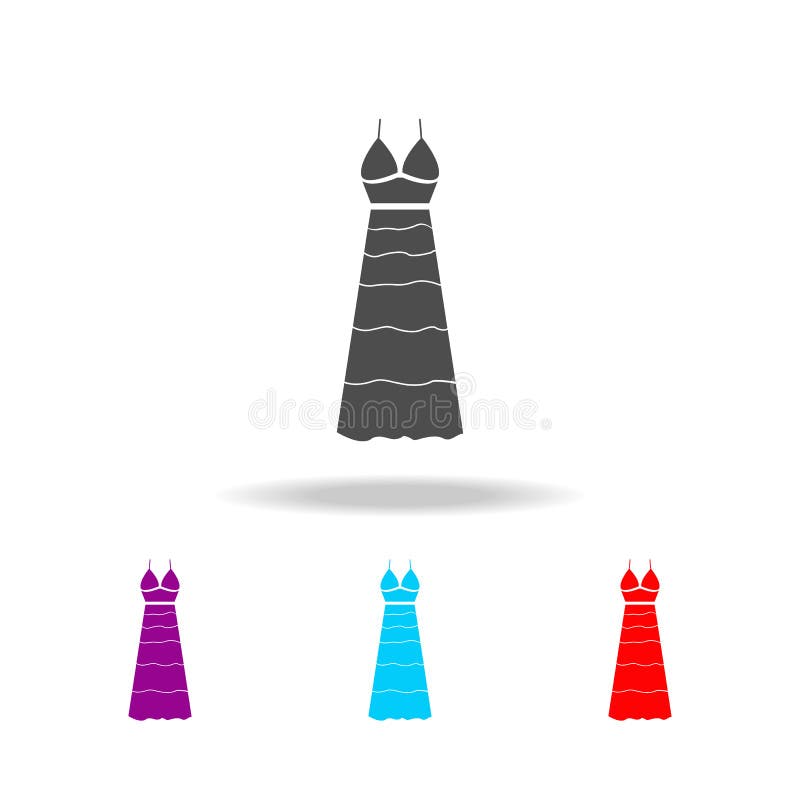 Summer Dress Icon. Elements of Clothes in Multi Colored Icons for ...