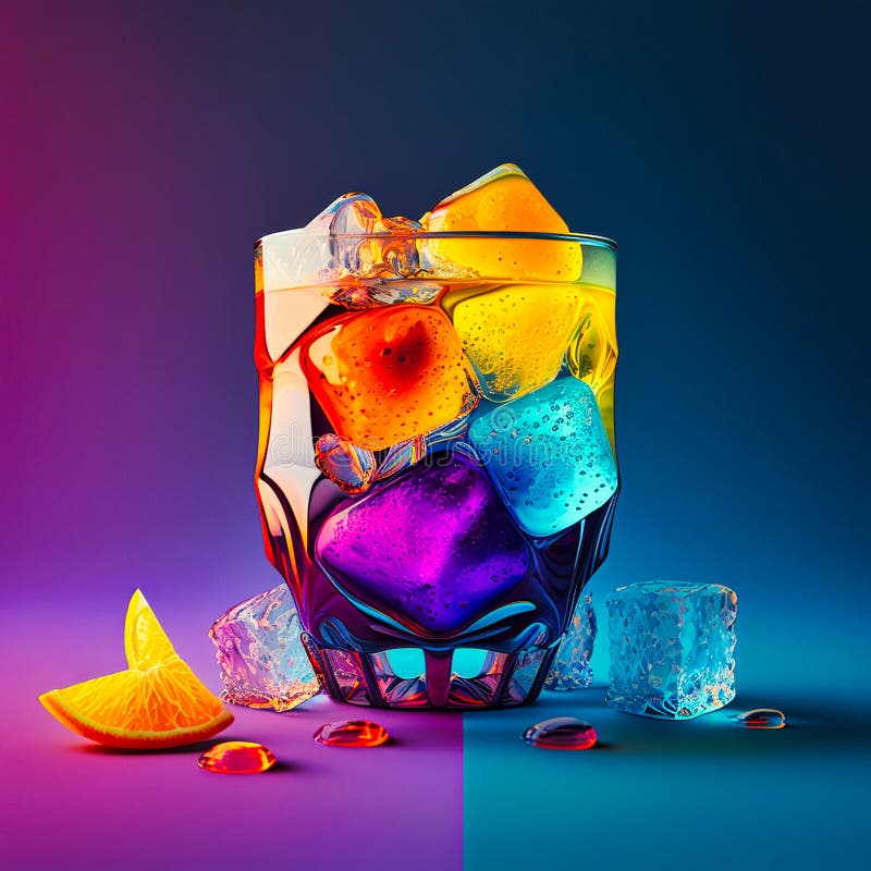 Summer Drink with Ice Cubes, Generative AI Stock Illustration ...