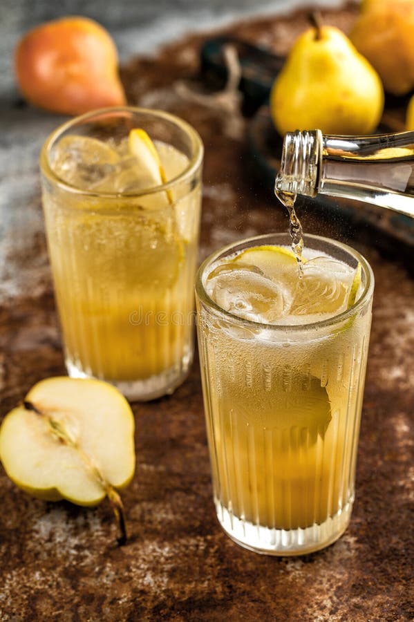Summer Drink Ice Pear Fruits Stock Photo - Image of lemonade, homemade ...