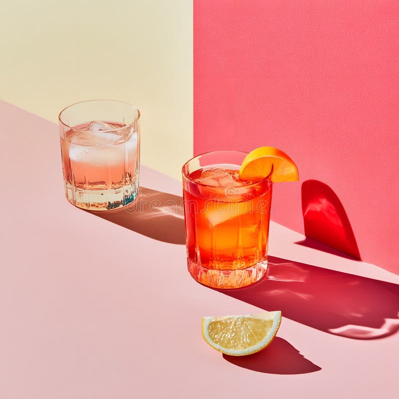 Summer Drinks. Cocktail or Mocktail. Bright Vivid Multicolored Drinks ...