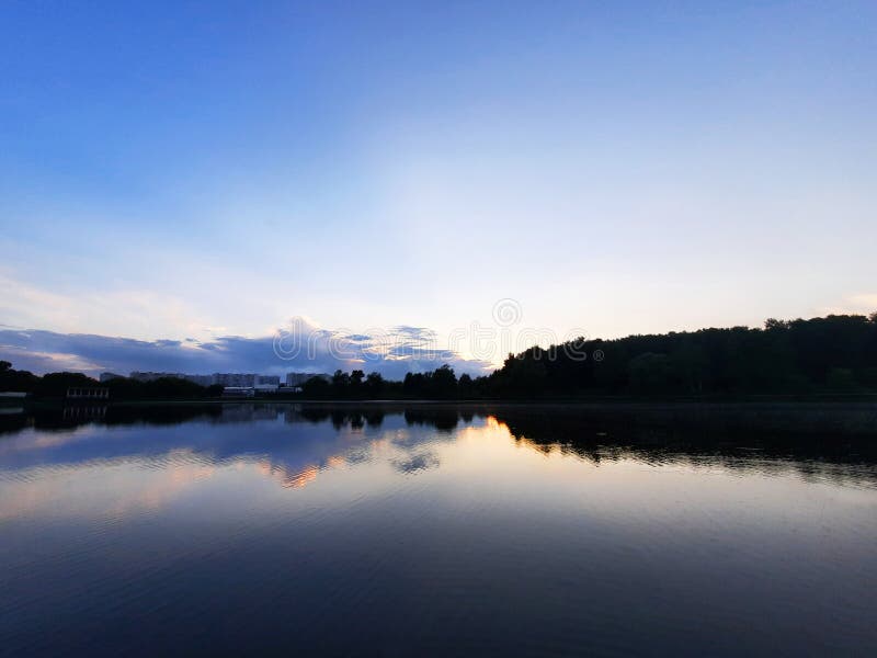 Summer dusk view stock image. Image of night, dusk, park - 226056227