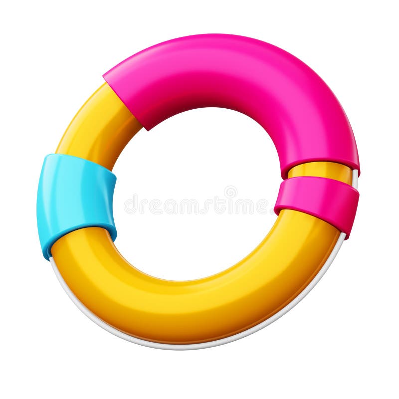 Summer Elements, Colorful Swim Ring, 3d Rendering Stock Illustration ...