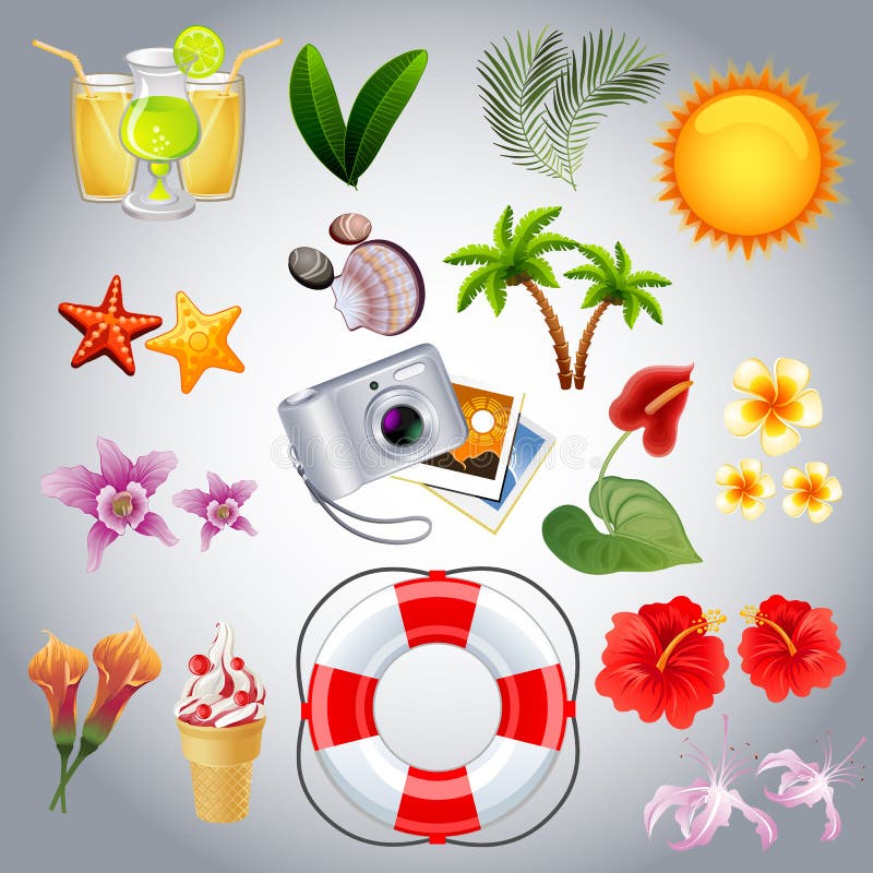 Summer elements and icon stock vector. Illustration of flip - 88261506