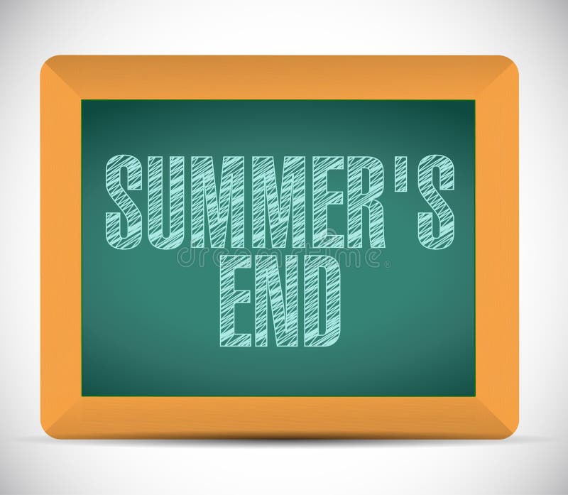Summer End Message Written on a Chalkboard. Stock Illustration ...