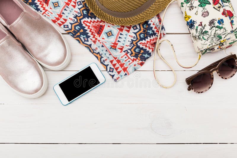 Summer essentials stock image. Image of objects, essentials - 57274557