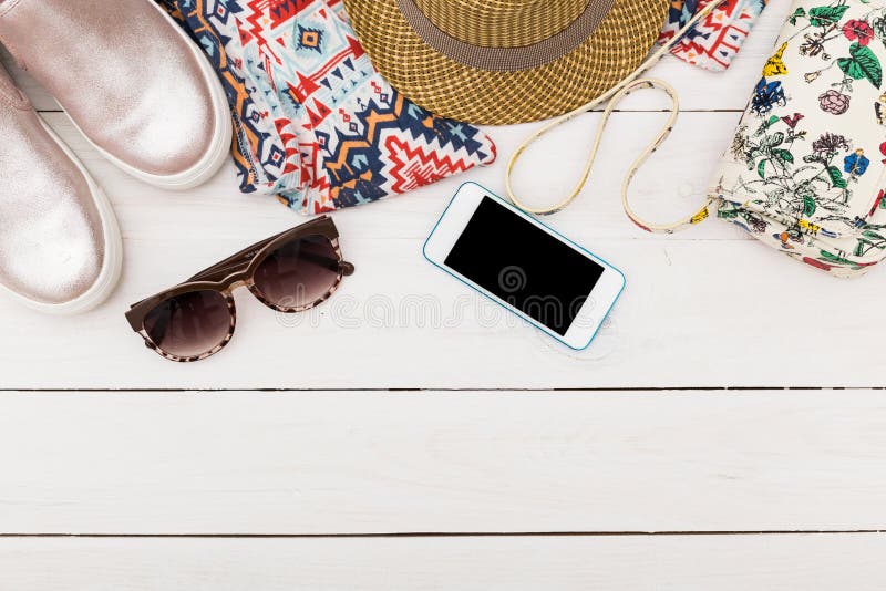 Summer essentials stock image. Image of turquoise, sunglasses - 57274665