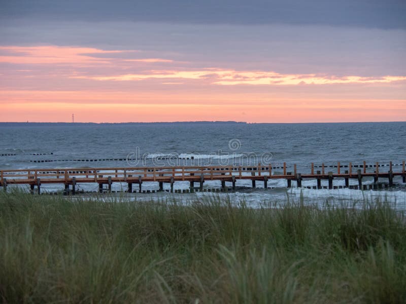 Summer Evening at the Beach of Zingst in Germany Stock Image - Image of ...