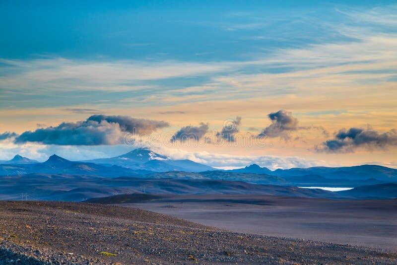 Summer evening stock image. Image of nature, volcano - 56047781