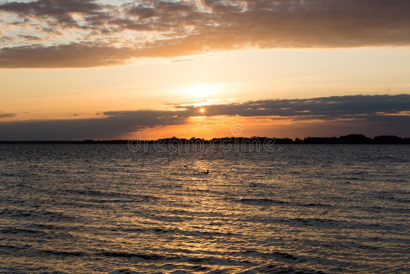 Summer Sunset East Coast Bay Stock Photo - Image of coast, sunset ...