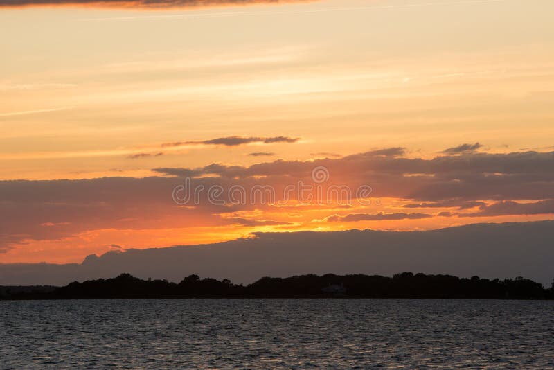 Summer Sunset East Coast Bay Stock Image - Image of evening, piper ...