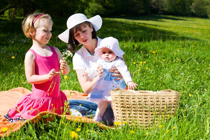 Summer family stock image. Image of meadow, face, people - 7881699