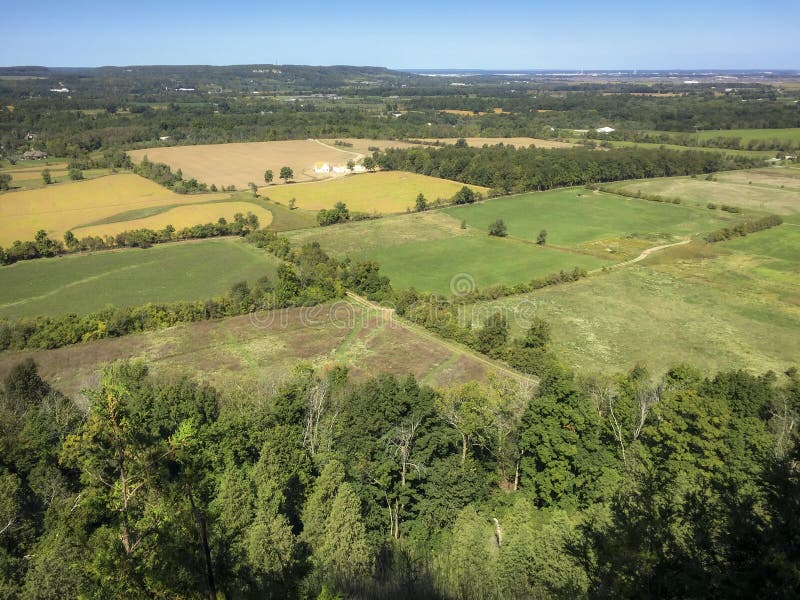 Summer Farm Fields from High Above Stock Photo - Image of bare, spring ...