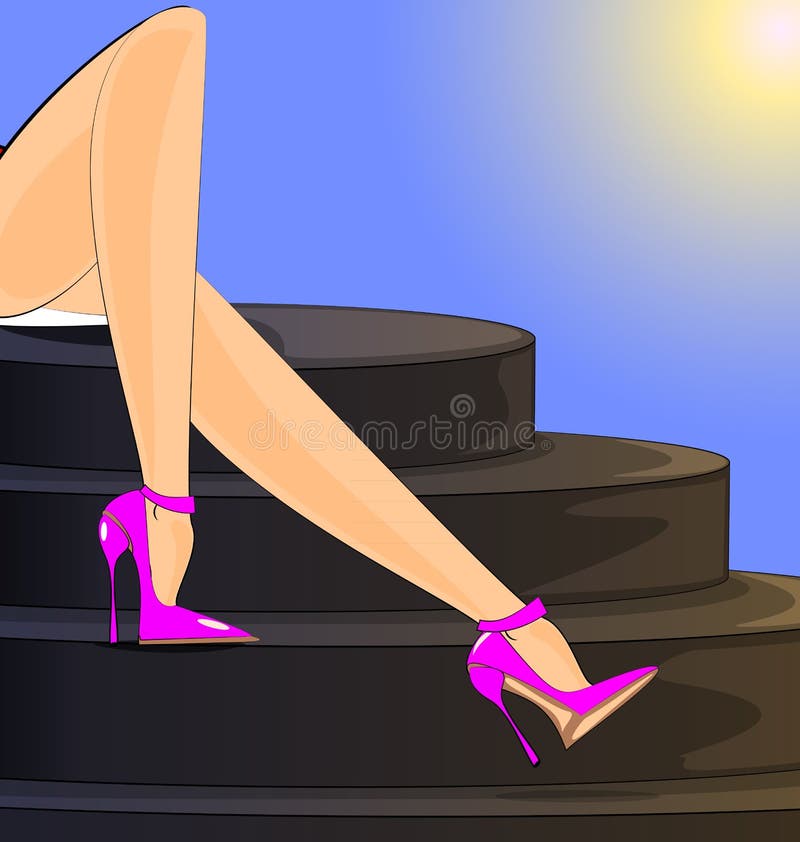 Summer female legs stock vector. Illustration of coquettish - 63147388