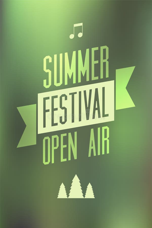Summer Festival Open Air Poster. Typographical Vector Illustration with ...