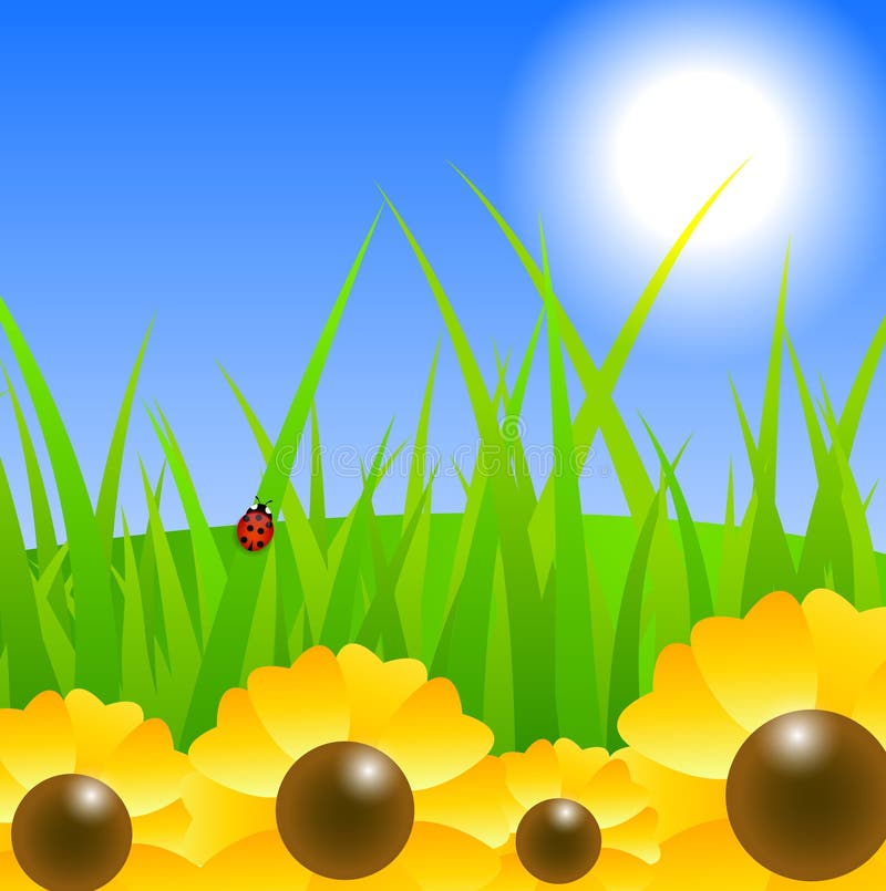 Summer field stock vector. Illustration of meadow, country - 21199455