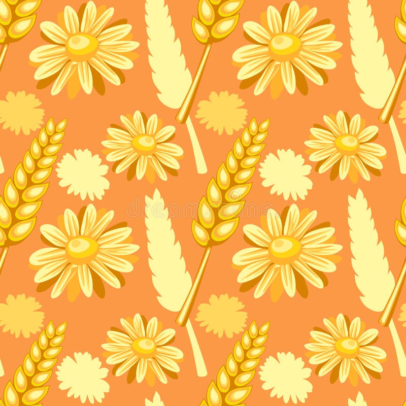 Summer Field Seamless Pattern Stock Vector - Illustration of cultivate ...