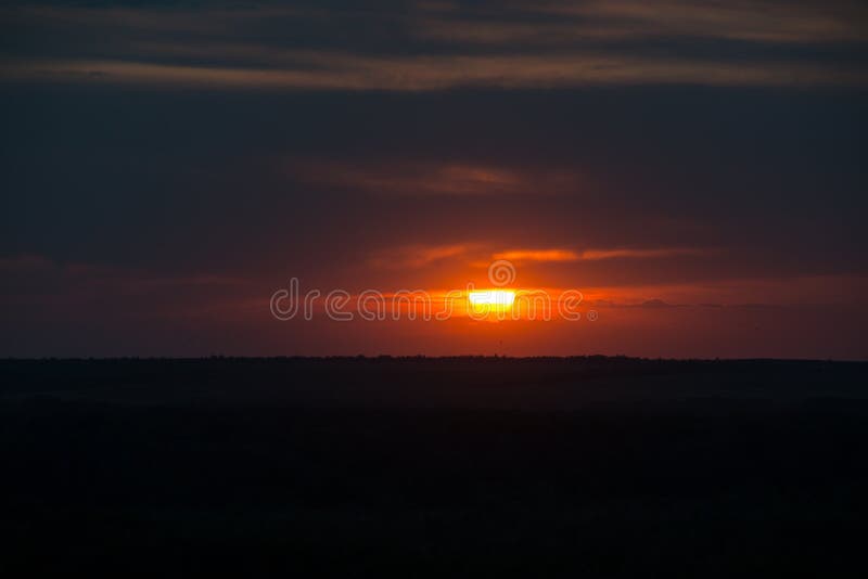 Summer Fiery Red Sunset in the Mountains Against the Background of ...