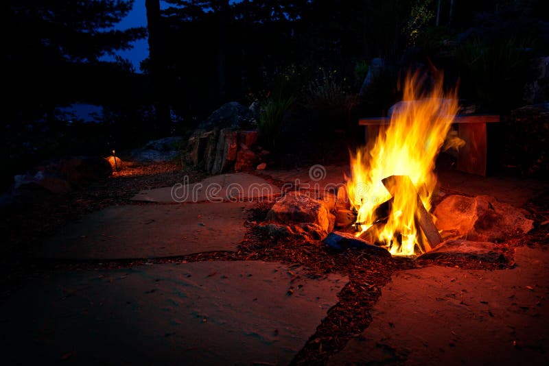 Summer fire pit stock image. Image of orange, firewood - 20150607