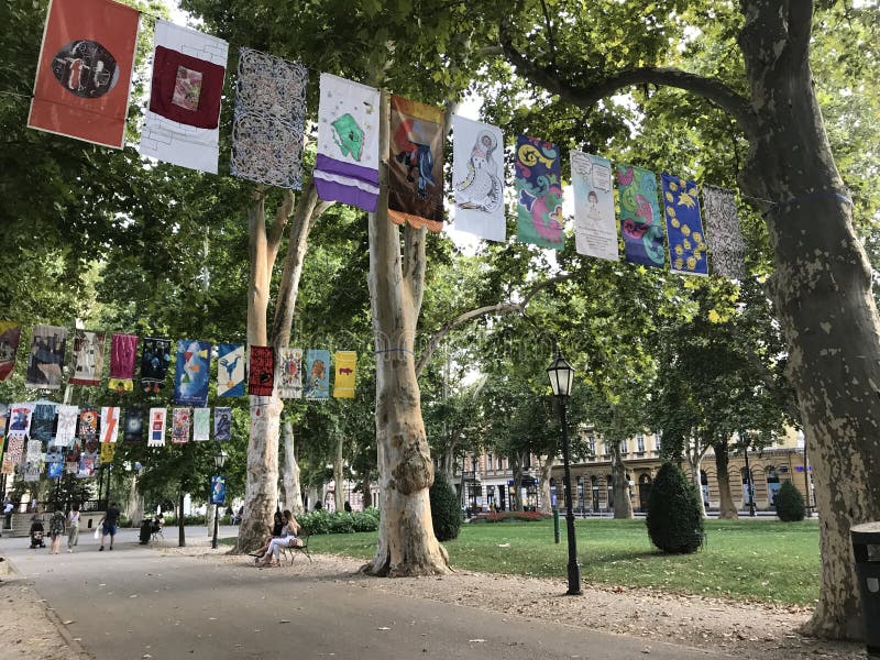 Street Decorations in Zagreb Editorial Image - Image of summer, street ...