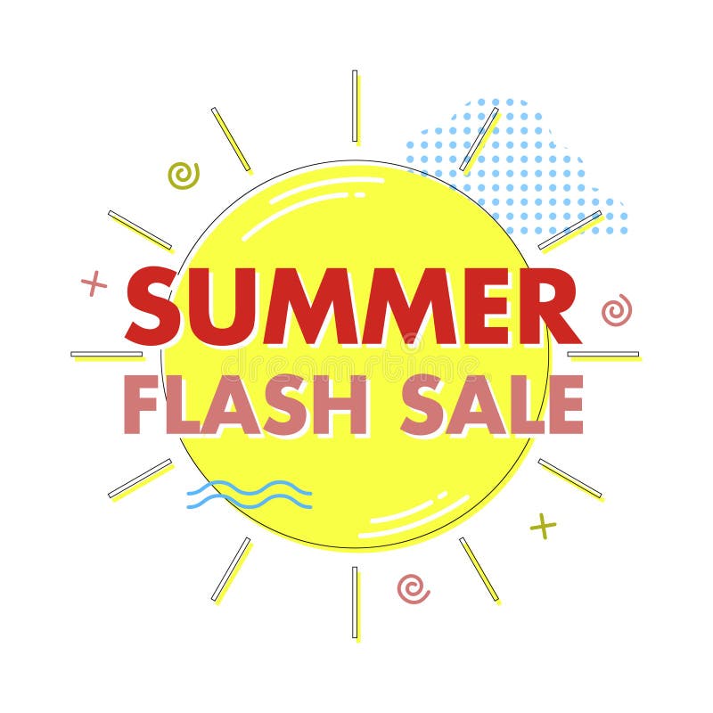 Summer Flash Sale, Summer Elements on the Beach Stock Vector ...