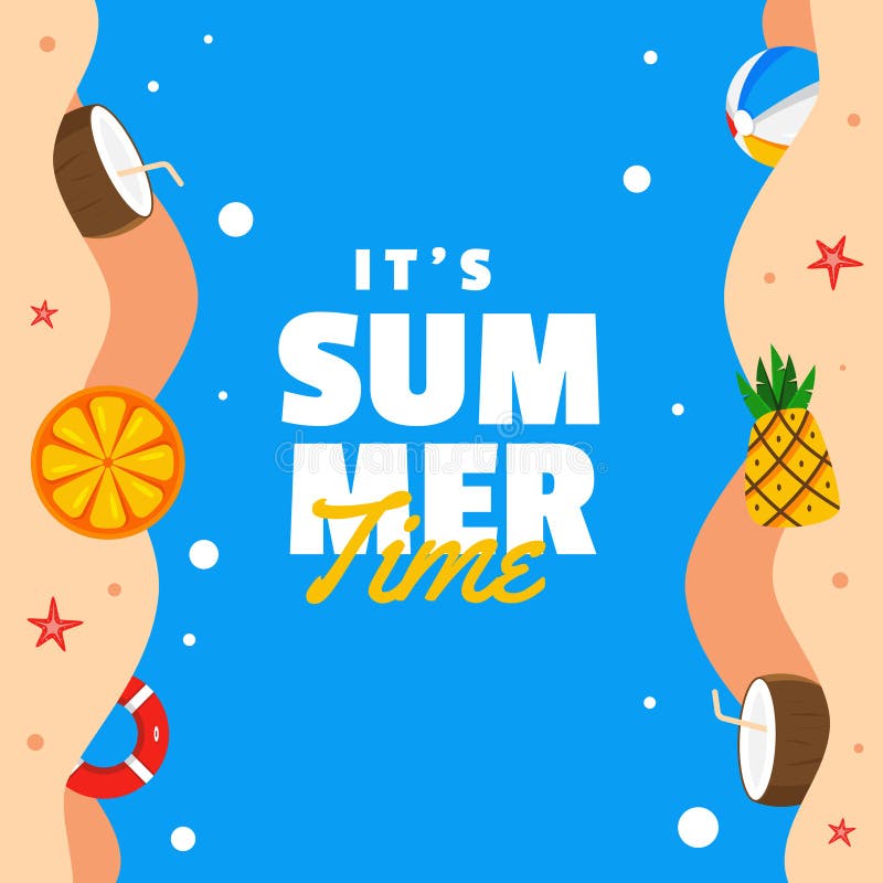 Summer Flat Design Event Illustration Stock Illustration - Illustration ...