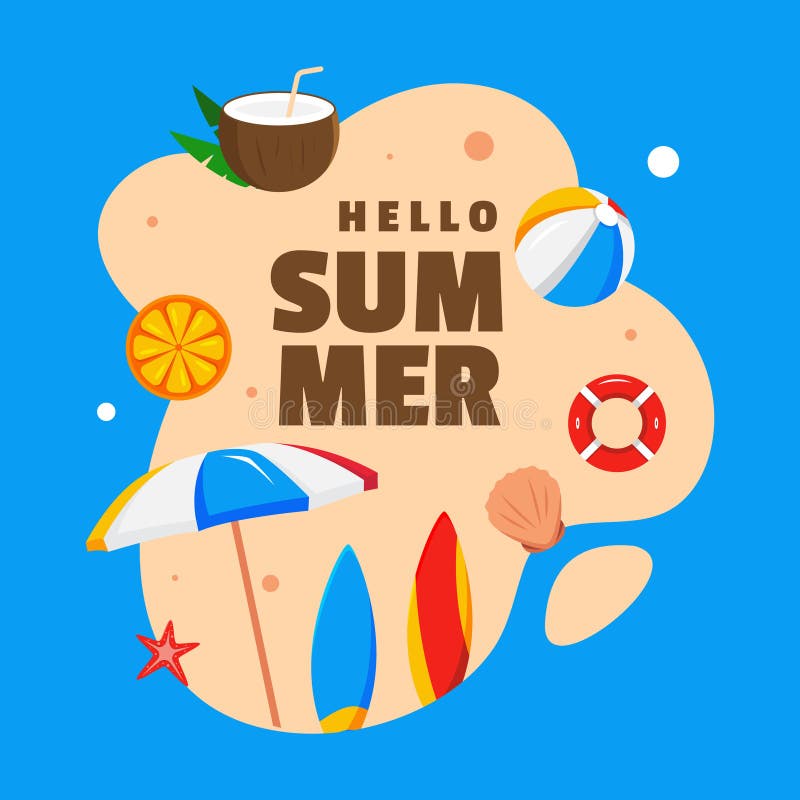 Summer Flat Design Event Illustration Stock Vector - Illustration of ...