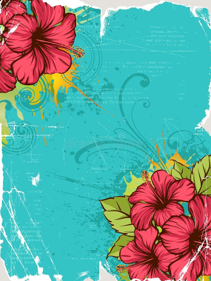 Hibiscus stock vector. Illustration of leaved, summer - 15312266