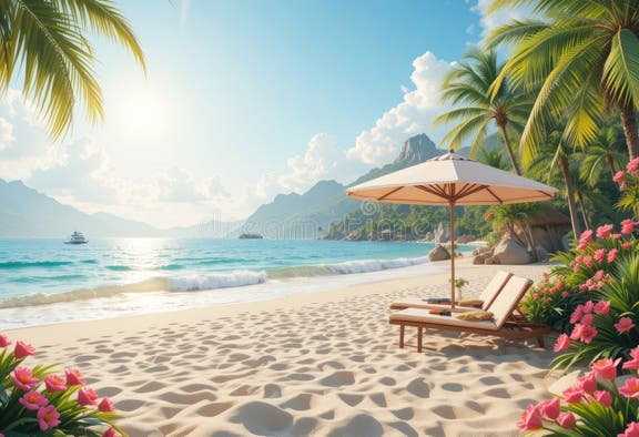 Summer Floral Grass Background Design Stock Illustration - Illustration ...