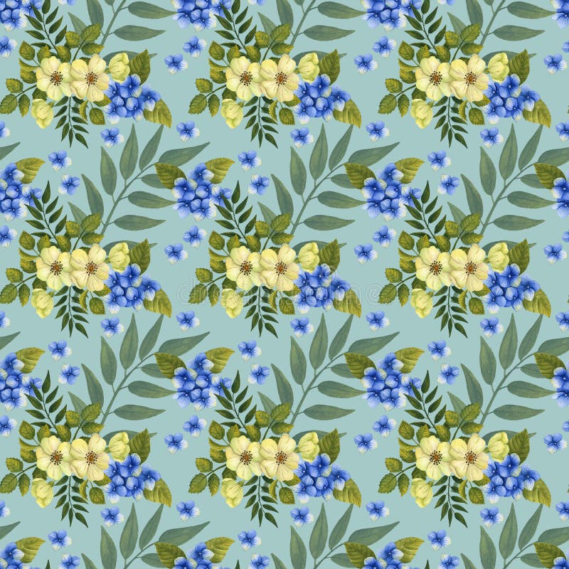 Summer Floral Seamless Fabric Pattern, Seamless Digital Paper, Stock ...