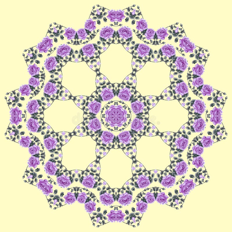 Summer Floral Seamless Round Roses Stock Illustrations – 374 Summer ...