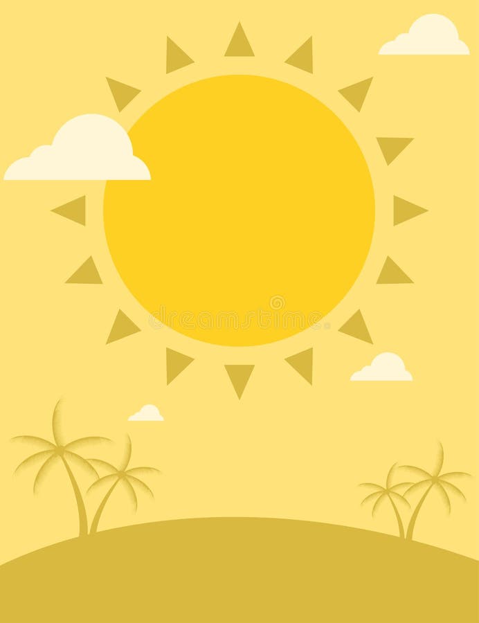 Summer Flyer Design with Sun and Palm Trees Stock Vector - Illustration ...