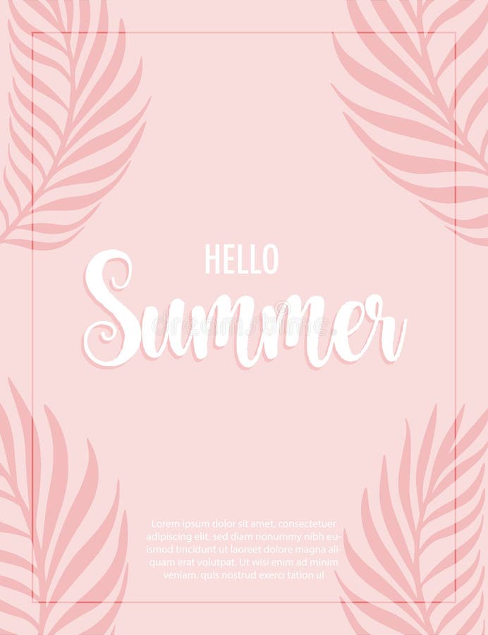 Summer Flyer Template with Pink Palms Background. Vector Stock Vector ...