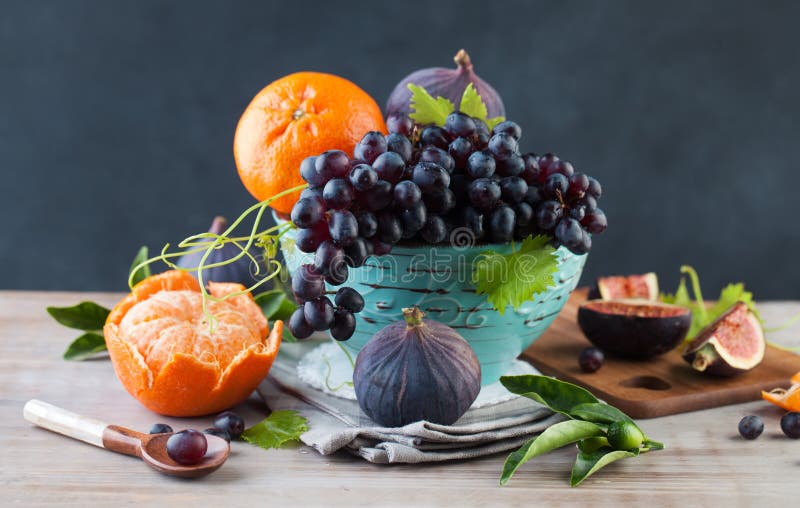 Summer Food Background with Colorful Fruit and Berries, Still Life ...
