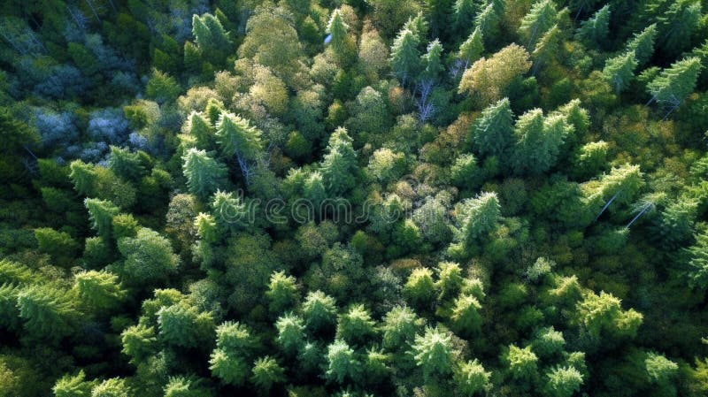 Summer in Forest Aerial Top View. Mixed Forest, Green Deciduous Trees ...