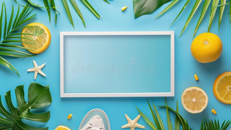 Summer Frame and Free Space for Text Stock Illustration - Illustration ...