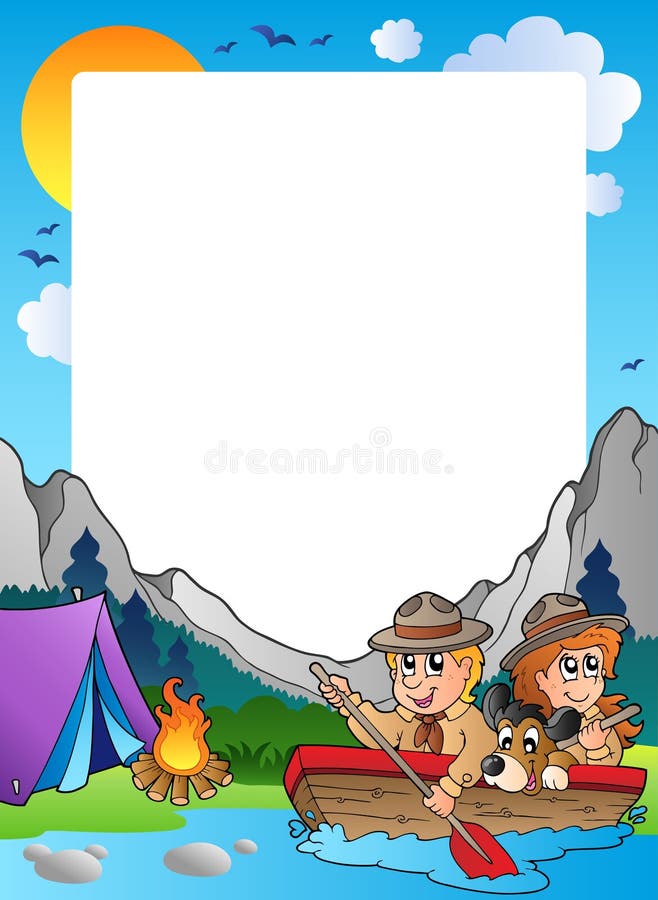Summer Frame with Boy Scout Stock Illustration - Illustration of book ...