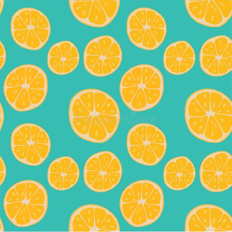Summer Fresh Citrus Fruit Seamless Pattern Digital Illustration Stock ...