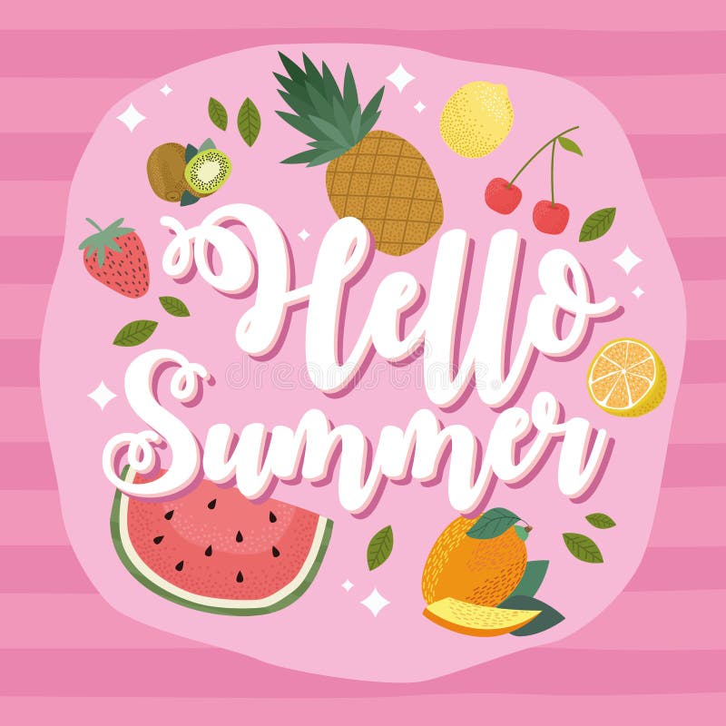 Summer fresh fruits stock vector. Illustration of meal - 226244815