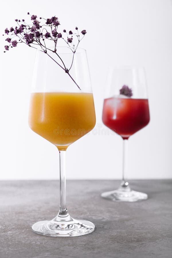 Summer Fresh Yellow and Red Cocktail Stock Photo - Image of fresh ...