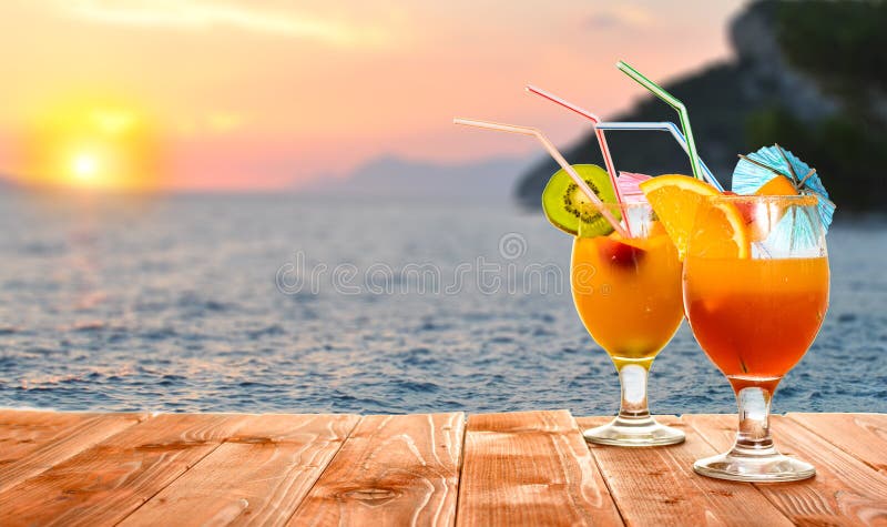 Summer fruit drinks stock image. Image of paradise, glass - 75561819