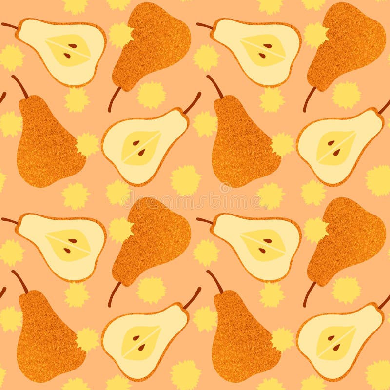 Summer Fruit Seamless Pears Pattern for Wrapping Paper and Fabrics ...