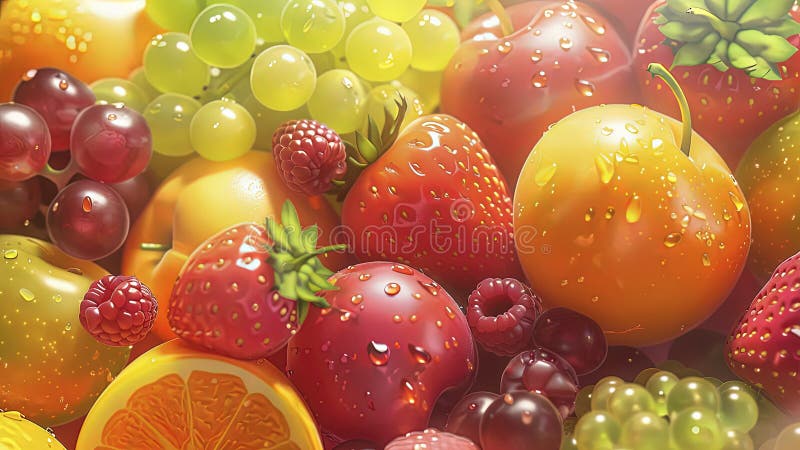 Summer Fruits on Background, Delicious Fruits on Colored Background ...