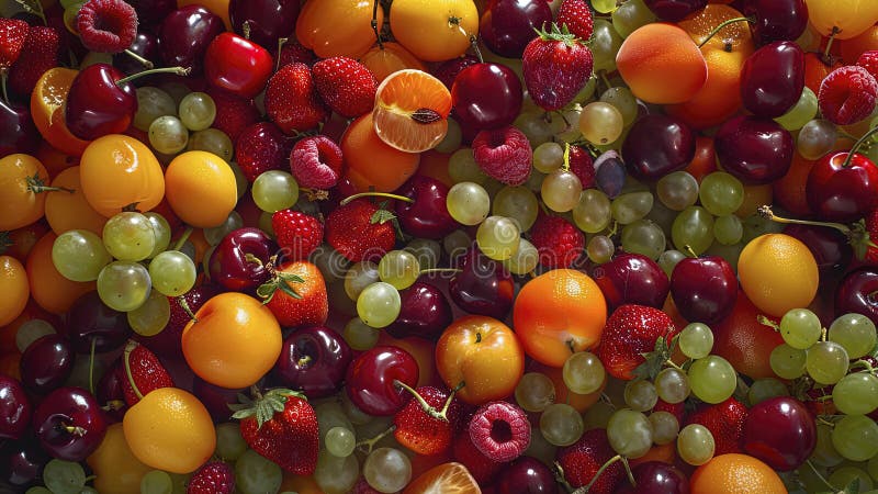 Summer Fruits on Background, Delicious Fruits on Colored Background ...