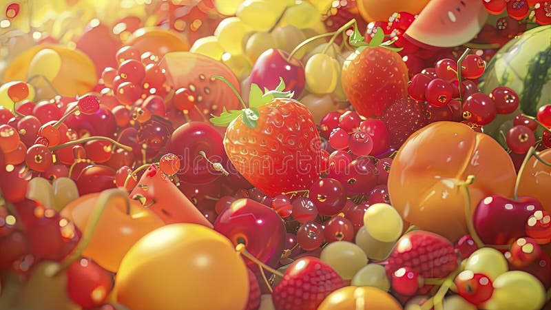 Summer Fruits on Background, Delicious Fruits on Colored Background ...
