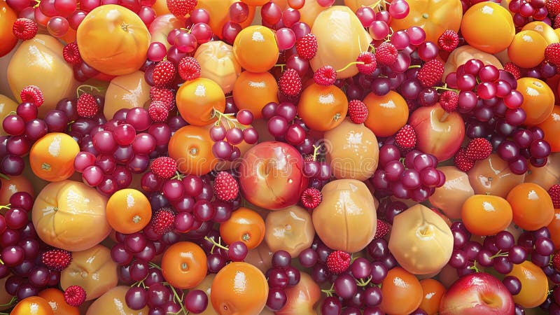 Summer Fruits on Background, Delicious Fruits on Colored Background ...