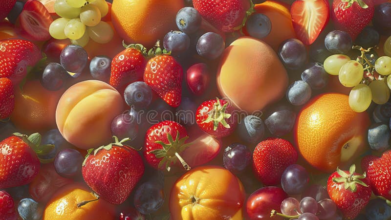 Summer Fruits on Background, Delicious Fruits on Colored Background ...