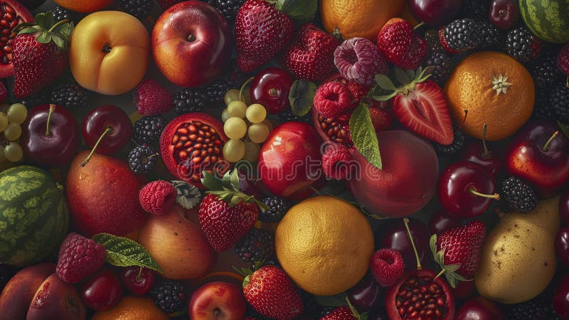 Summer Fruits on Background, Delicious Fruits on Colored Background ...