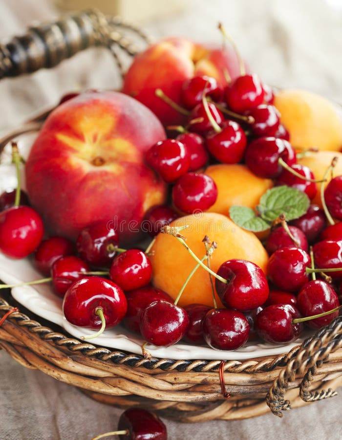 Summer fruits and berries stock image. Image of bright - 115258617