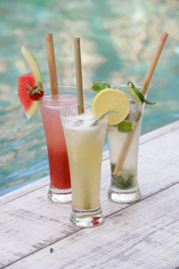 Summer Fruity Cocktail Drinks Stock Photo - Image of detox, glass ...